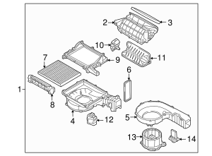 Genuine Filter Cover for 2010-2012 Hyundai Santa Fe | Part# 97129-1U000 ...