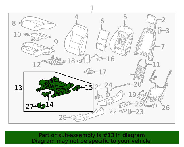 2022 Chevrolet Driver Seat Cushion Frame 42767472 | GMPartsDirect.com
