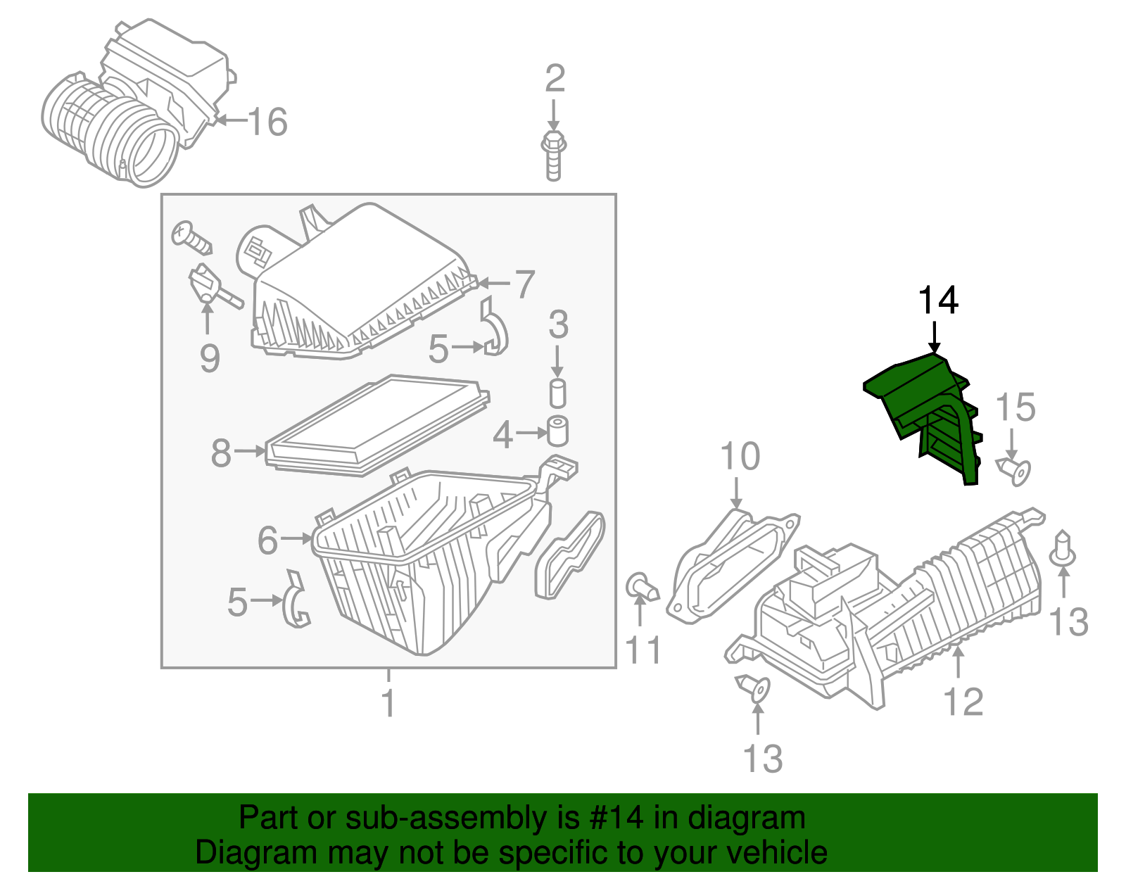 2017-2024 Nissan Armada Air Guide 16552-1LA1A | Melloy Nissan Parts