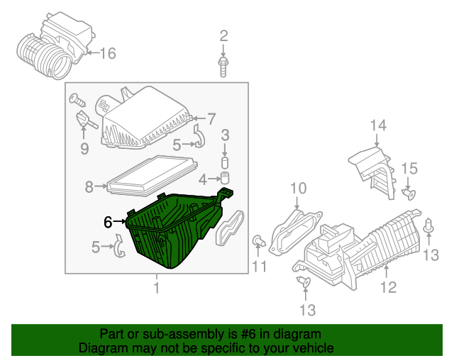2017-2020 Nissan Armada Air Cleaner Body 16528-1LA0B | QuirkParts