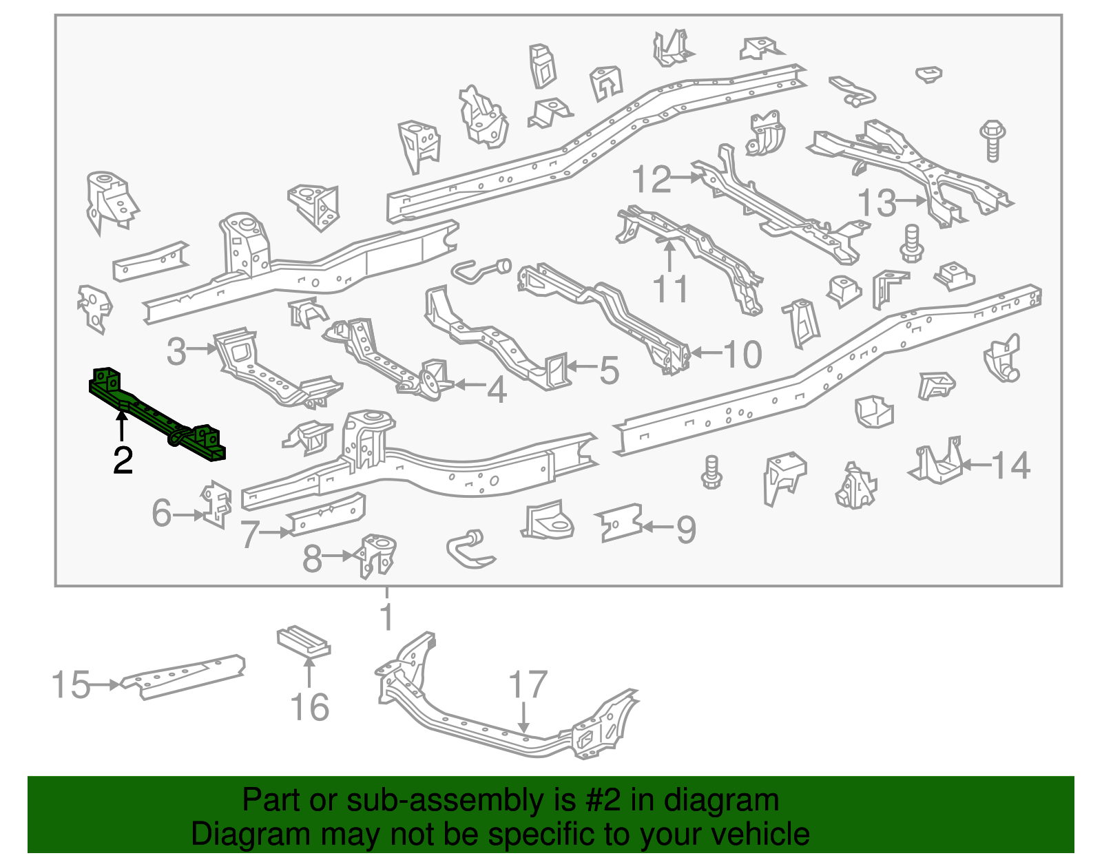 2005-2023 Toyota Tacoma Cross-Member 51021-04022 | OEM Parts Online