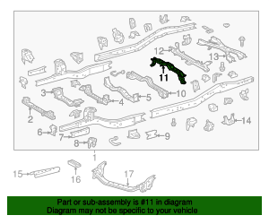 51205-04050 - Cross-Member - 2009-2018 Toyota Tacoma | Toyota Parts ...