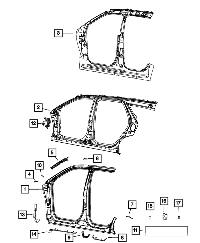 68571847AB - Body Side Aperture Outer Panel, Left 2022-2024 Jeep Grand ...