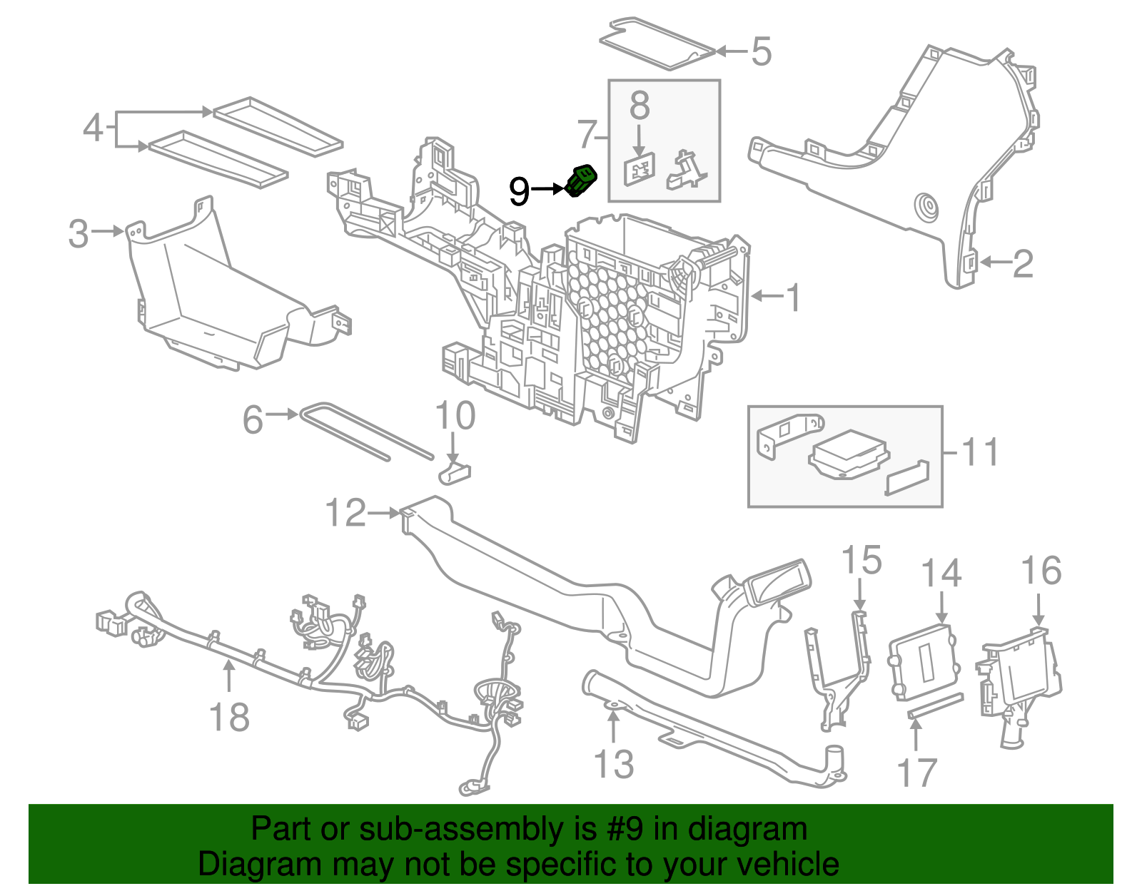 2016-2024 GM Jet Black Multimedia Receptacle 13509945 GM ...