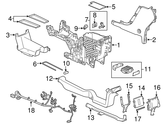 2018-2023 GMC Terrain Black Wireless Charging System Module Bracket ...