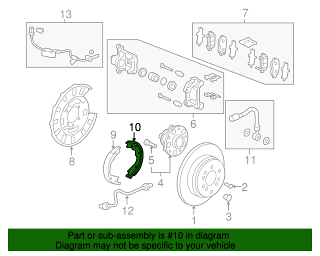 43154-STX-A01 - Park Brake Shoes 2009-2015 Honda Pilot | Honda Parts Online