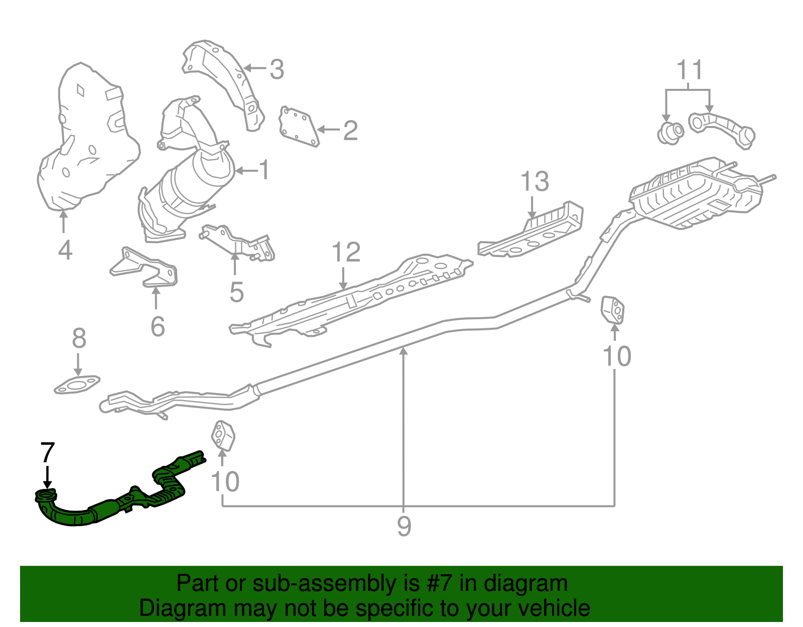 2016-2019 Chevrolet Volt Exhaust Front Pipe 84405696 GM | GMPartsDirect.com