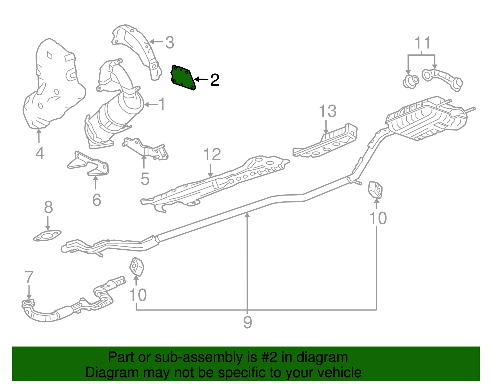 2016-2019 Chevrolet Volt Catalytic Converter Gasket 12667446 GM ...