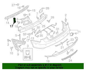 4G5-807-889 - Bumper Cover Support Rail 2012-2015 Audi ...