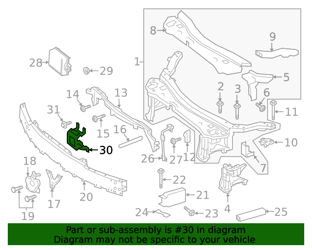 213-540-44-76 - Cruise Control Distance Sensor Bracket 2021-2023 ...