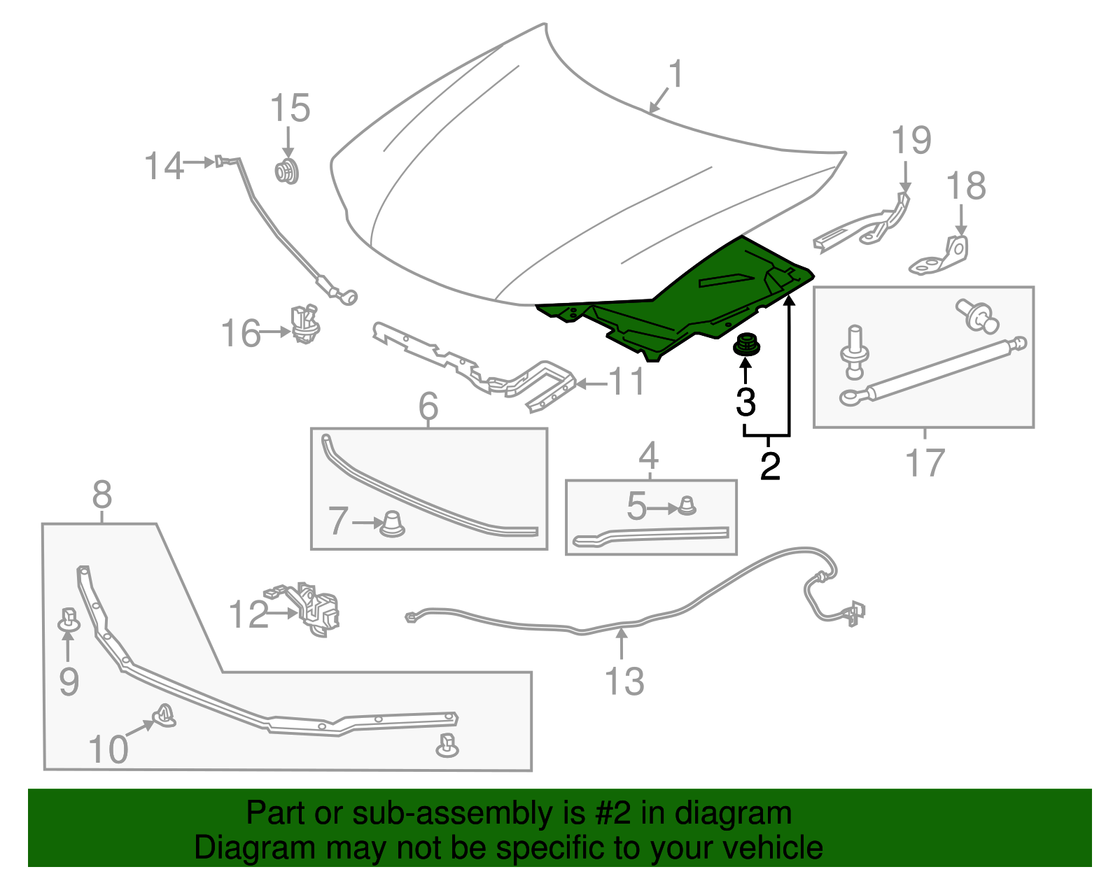 74141-T2A-A00 - 2013-2017 Honda Accord - Insulator Hood | All Discount ...