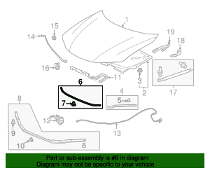 2013-2015 Honda Accord Hood Seal 74148-T3L-A00 | Cheaper Honda Parts