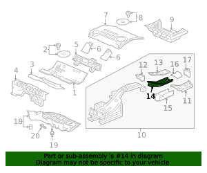 65612-TRT-A00ZZ - Rail Extension 2018-2021 Honda Clarity | Honda Parts ...