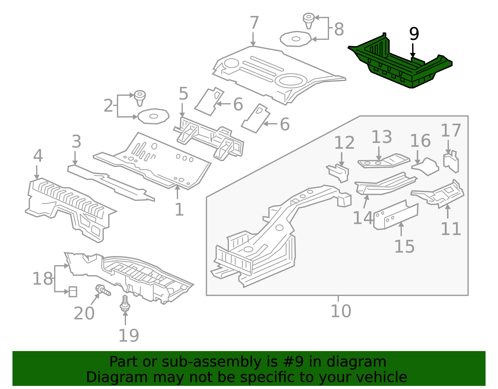 65550-TRW-A00ZZ - Spare Tire Panel 2018-2021 Honda Clarity | Honda ...