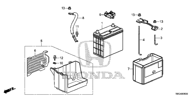 2016-2020 Honda Civic Plate, Battery Baffle (55B) 31522-TBA-A10 | Parts ...