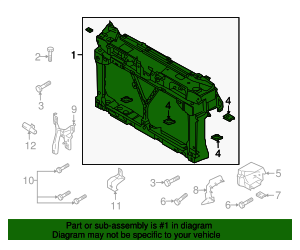 2010-2013 Mazda 3 OEM NEW 2010-2013 Mazda 3 Radiator Support Panel ...