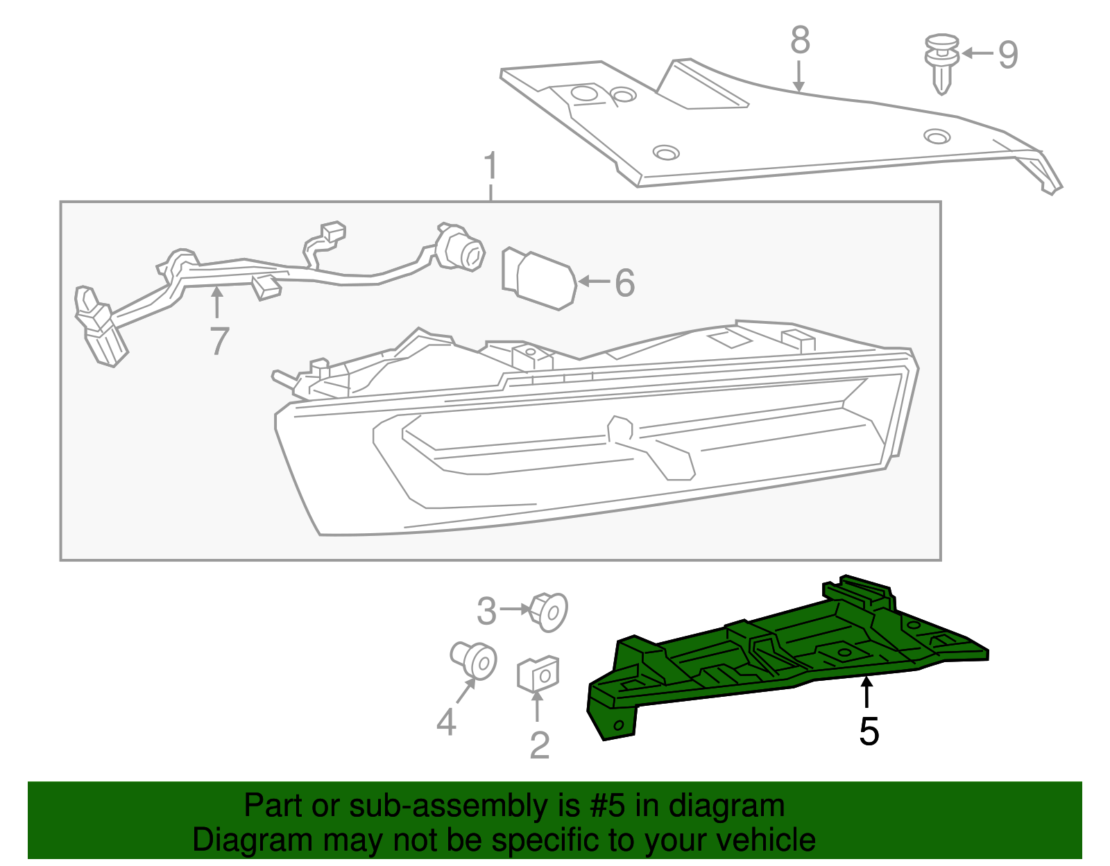 84035464 - Passenger Side Tail Lamp Bracket 2016-2018 Chevrolet Camaro ...