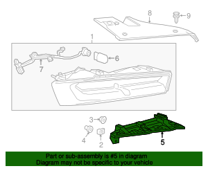 2016-2018 Chevrolet Camaro Passenger Side Tail Lamp Bracket 84035464 ...