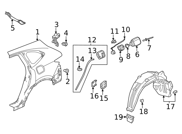 63910-TYA-A00ZZ - Fuel Door 2022-2024 Acura MDX | AutoNation Parts
