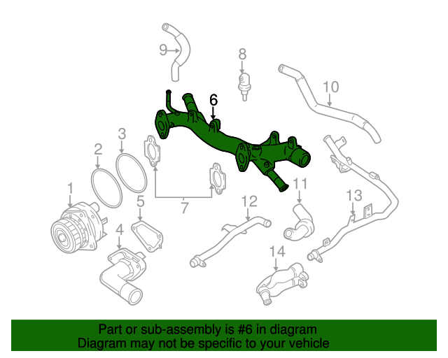 2007-2014 Nissan Water Outlet 11060-JA10A | Nissan Parts Central