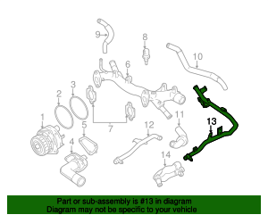2009-2014 Nissan Murano Water Pipe 21022-JP01C | TascaParts.com
