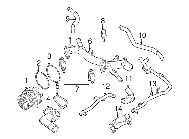 2007-2014 Nissan Water Outlet 11060-JA10A | OEM Parts Online