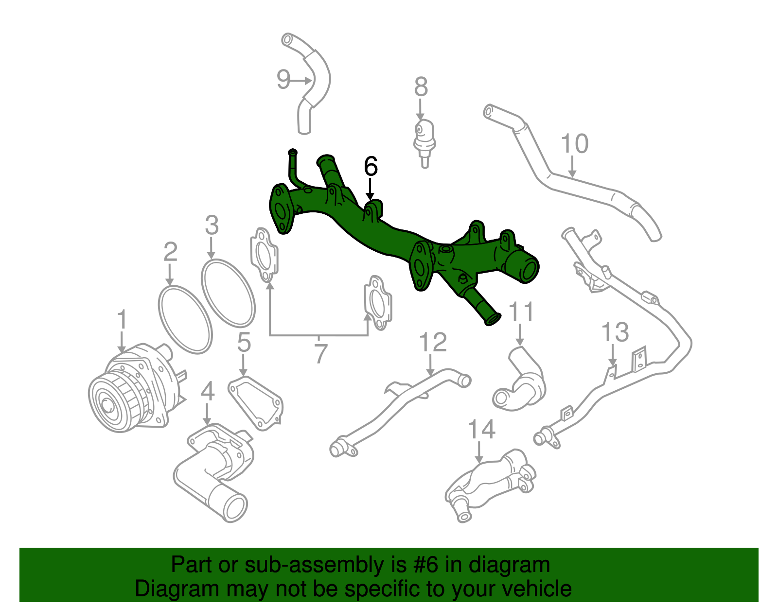 11060-JA10A - 2007-2014 Nissan - Water Outlet | Anicra Nissan Parts
