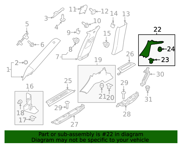 Genuine Lower Pillar Trim for 2020-2021 Land Rover Range Rover | Land ...