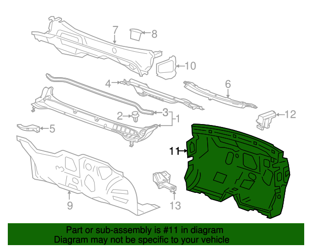 2012-2017 Buick Verano Dash Panel Inner Insulator 23132558 ...