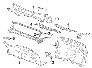 2012-2017 Buick Verano Plenum Upper Panel 13256295 | GMPartsDirect.com