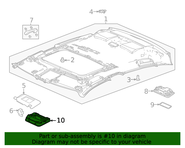 83250-T20-A01ZA - Overhead Console 2022-2024 Honda Civic | Honda Parts ...
