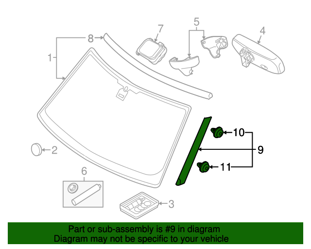 LR046853 - Pillar Molding - 2005-2016 Land-Rover | LandRoverLakeBluff
