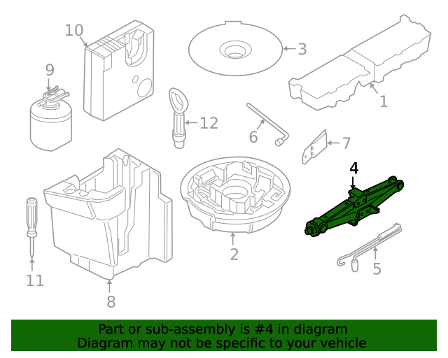 71-10-6-889-708 - Scissors Type Jack 711010 - Buy BMW Parts Now
