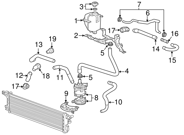 2014-2016 Chevrolet Spark EV Radiator Coolant Hose 95281141 ...