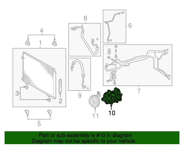 88320-08150 - A/C Compressor - 2011-2014 Toyota | OEM Genuine Toyota Parts