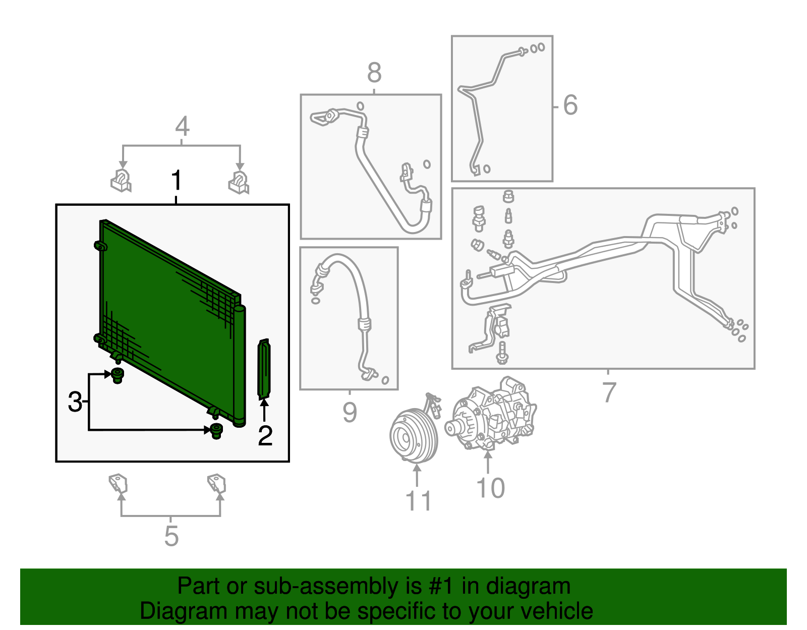 2017-2020 Toyota Sienna | Condenser | 88460-08030 | OEM Vehicle Parts