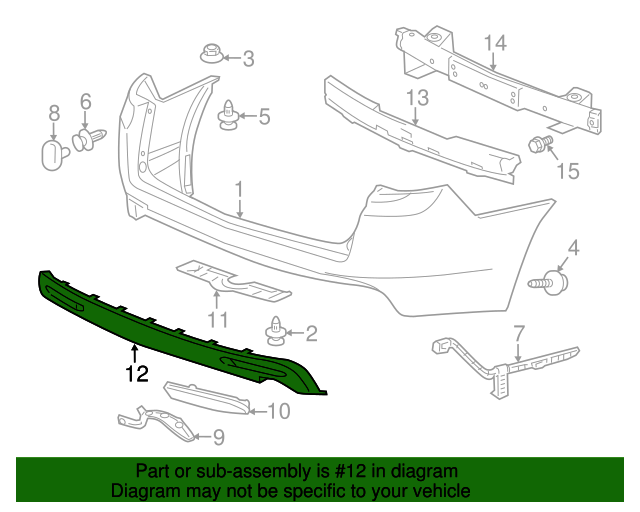 Genuine OEM Acura - Bumper Filler Part# 04716-TL7-A90ZB | Acura Parts ...