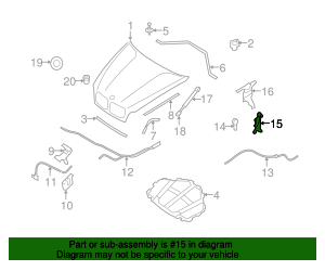51-43-7-148-521 - Hood Release Handle Bracket 2007-2014 BMW ...