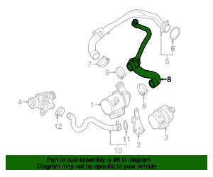 11537594319 - 2012-2016 BMW Engine Coolant Hose (11-53-7-594-319) | BMW ...