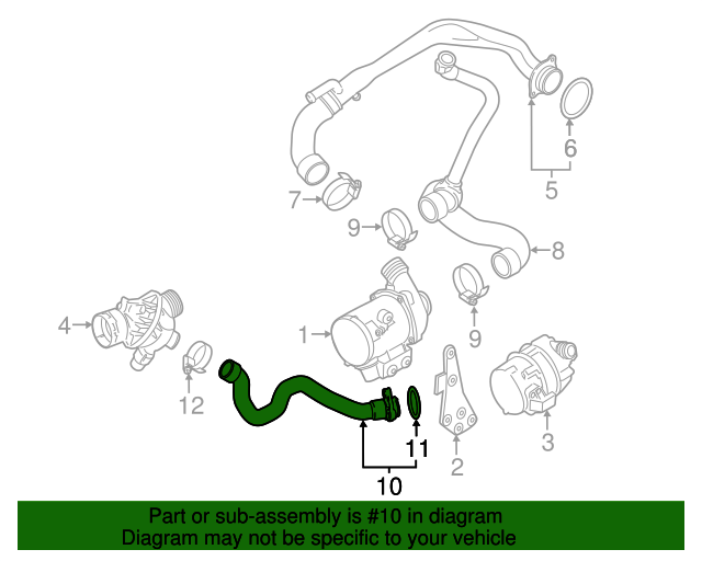 2012-2018 BMW Engine Coolant Hose 11-53-7-598-234 | OEM Parts Online
