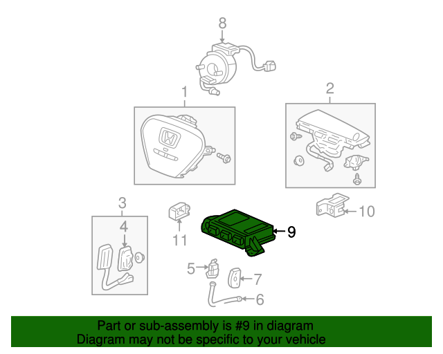 77960-SCV-A91 - SRS Unit (Siemens) - 2003-2006 Honda Element | Genuine ...