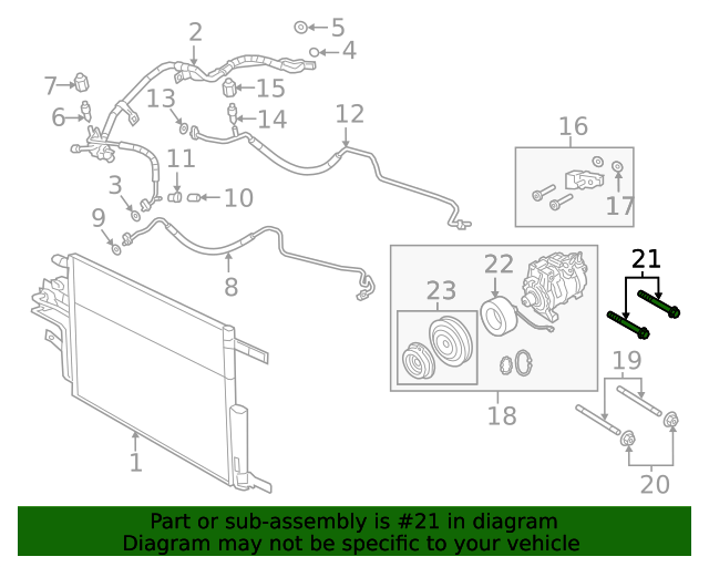2009-2020 Mopar Compressor Bolt 6104208AA | TascaParts.com