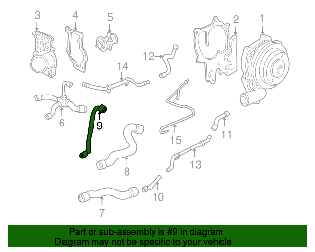 2000-2008 Porsche Engine Coolant Hose 996-106-212-12 | Porsche Marin