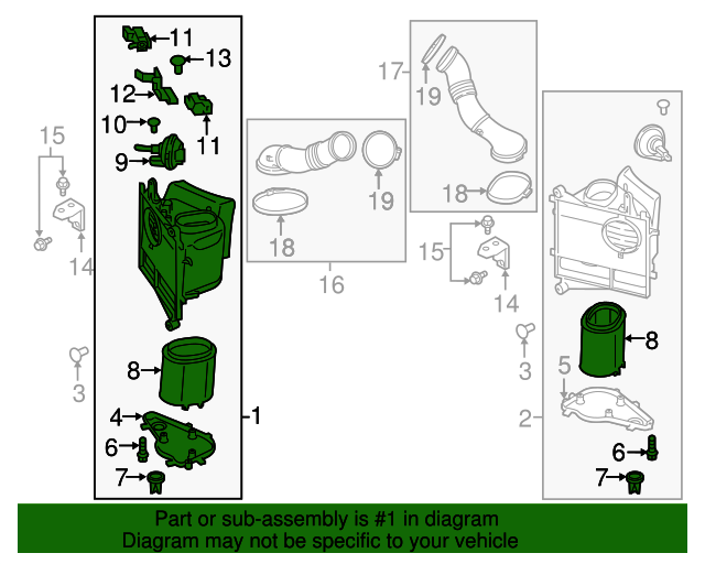 2010-2016 Porsche Panamera Air Filter And Housing Assembly 970-110-042 ...
