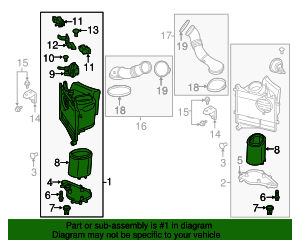 2010-2016 Porsche Panamera Air Filter And Housing Assembly 970-110-042 ...