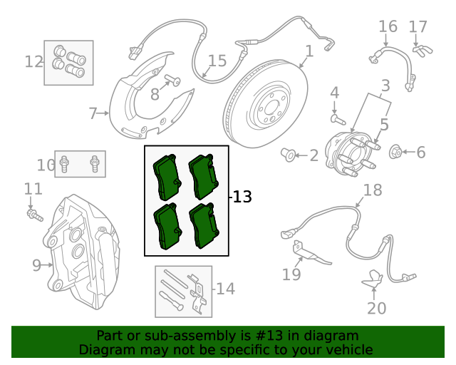 2018-2020 Land Rover Range Rover Velar Front Pads LR134709 | OEM Parts ...