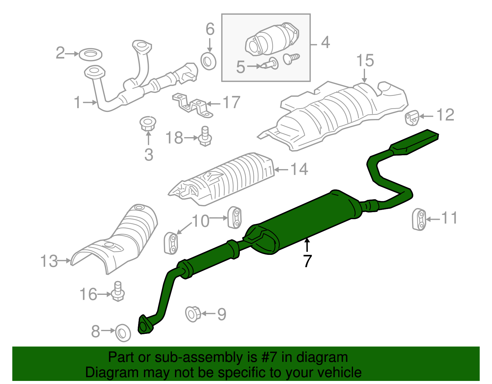 2011-2013 Honda Odyssey Muffler & Pipe 18307-TK8-A03 | OEM Parts Online
