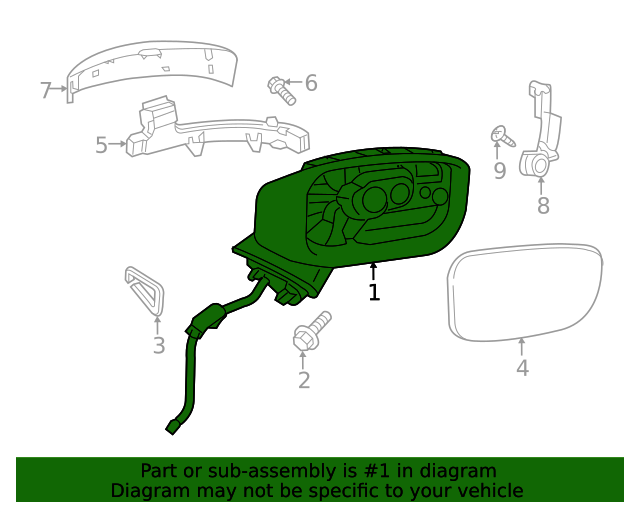 2017-2022 Mazda CX-5 Body(R) Door Mirror KD2W-69-121A | AutoNationParts.com
