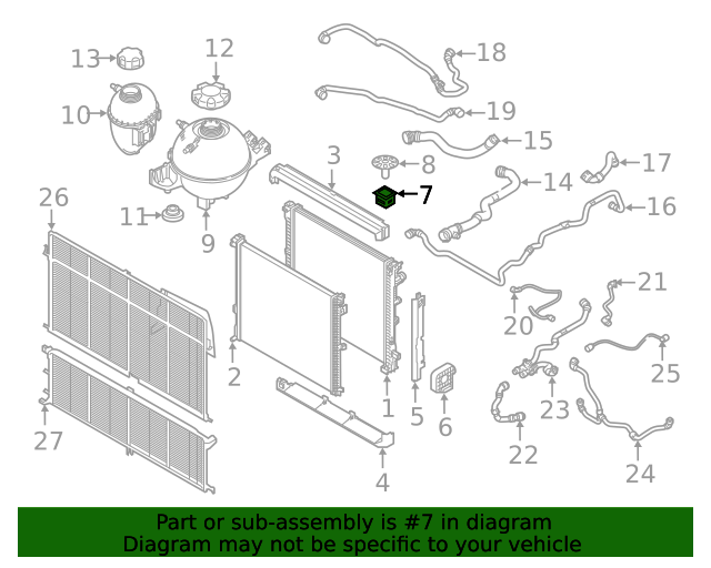 17118642777 - 2018-2021 BMW Radiator Bracket Bushing (17-11-8-642-777 ...