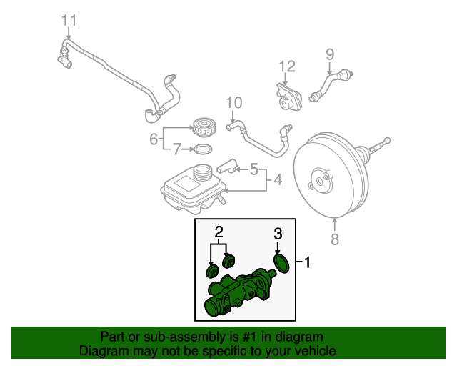3D0-611-021 - Master Cylinder 2004-2015 Audi | Audi OEM Parts